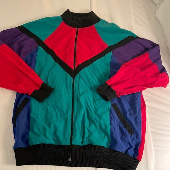 blast petities | Jackets & Coats | Vintage 8s 90s Colorblock Track ...